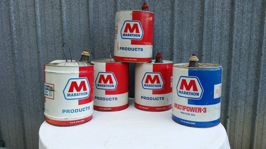Vintage Marathon Oil Can: 1970s Petroliana Garage Decor - Etsy