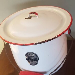 Antique Enamelware Porcelain Chamber Pot With Handle - Etsy