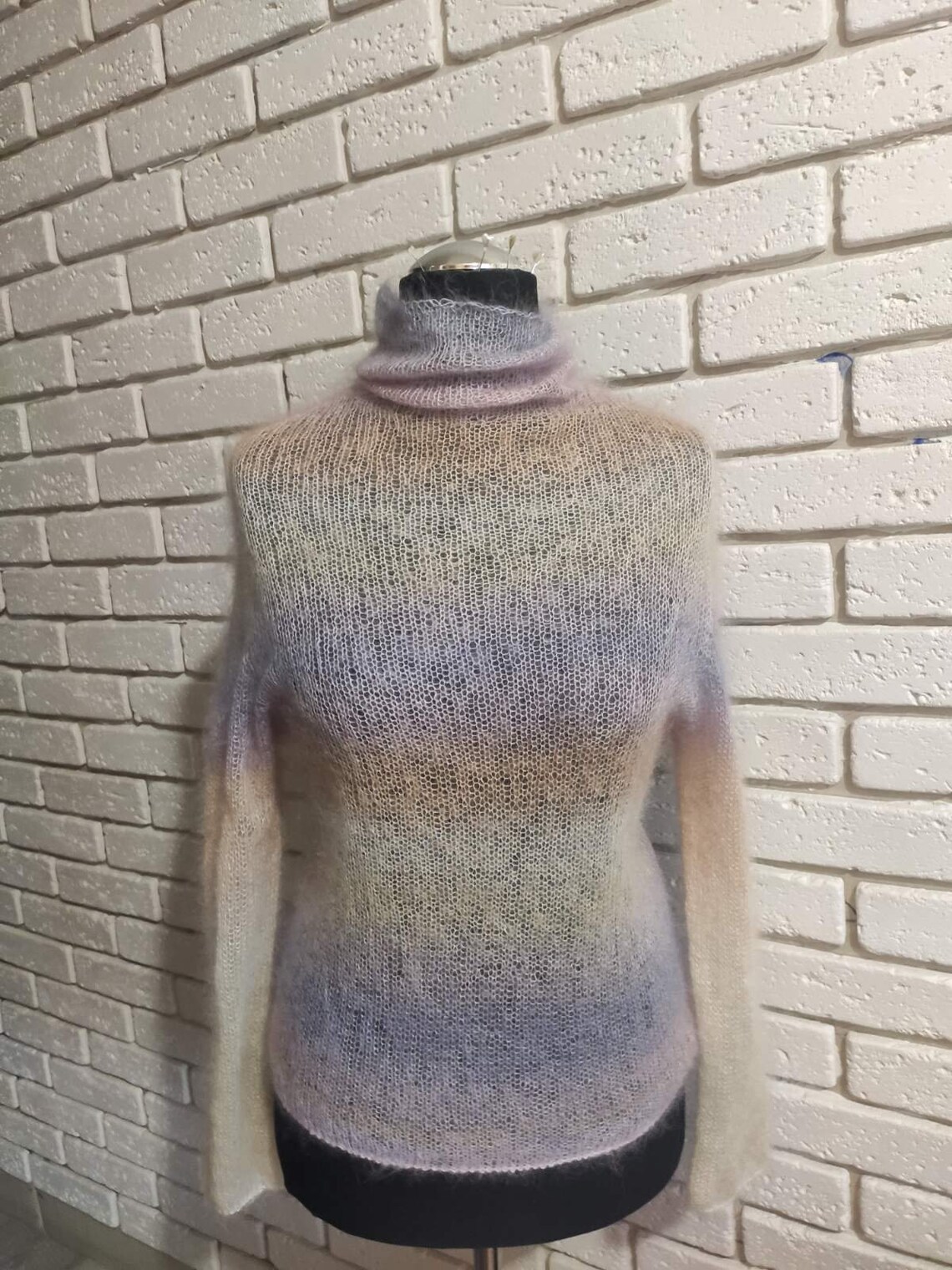 Fluffy Sweater,mohair Blouse,knitted Blouse,colorful Sweater,knitted ...