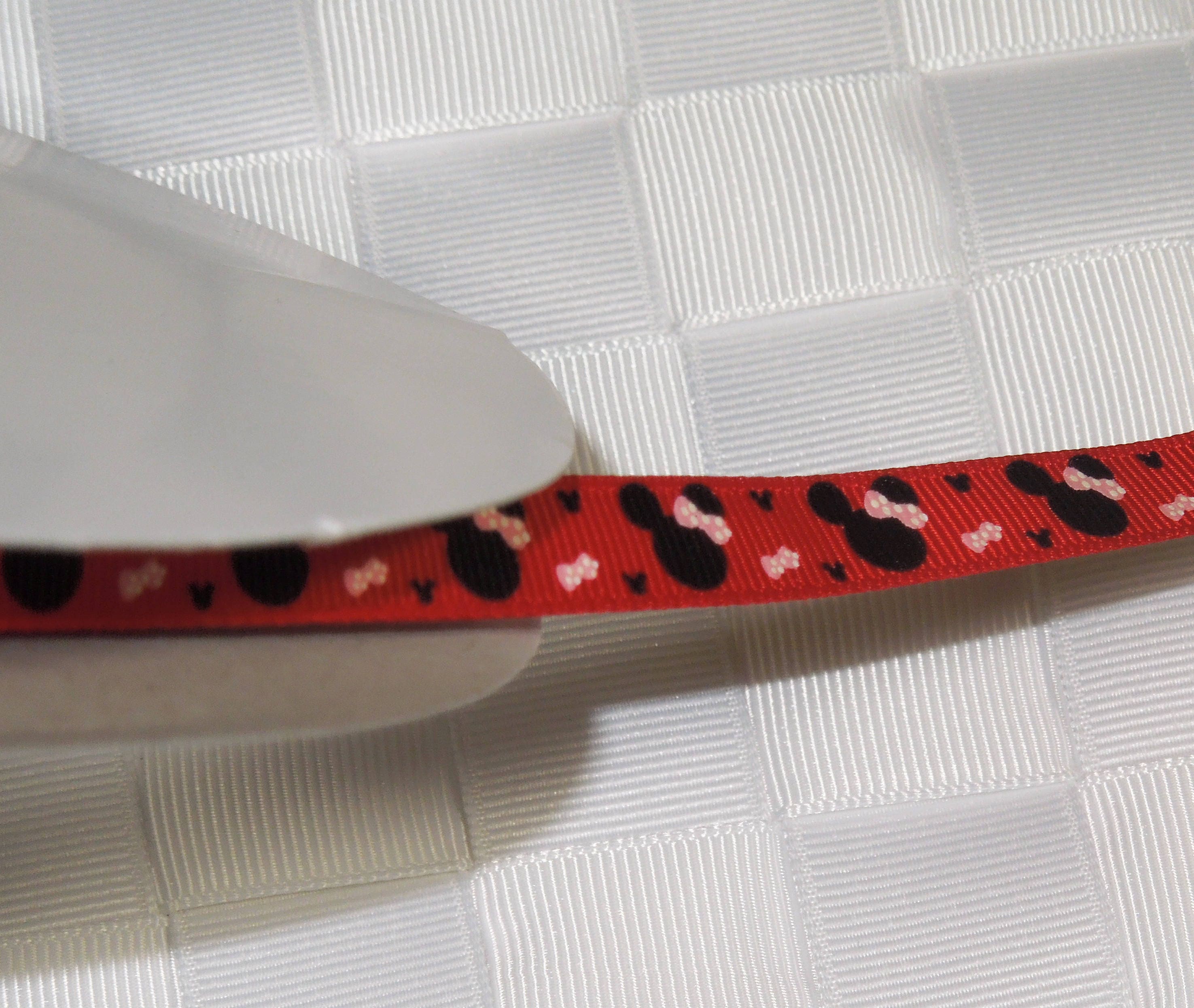 3/8 Red Minnie Mouse Ribbon 10 Yds, Mouse Head Ribbon, 10 Yds Red 3/8 ...