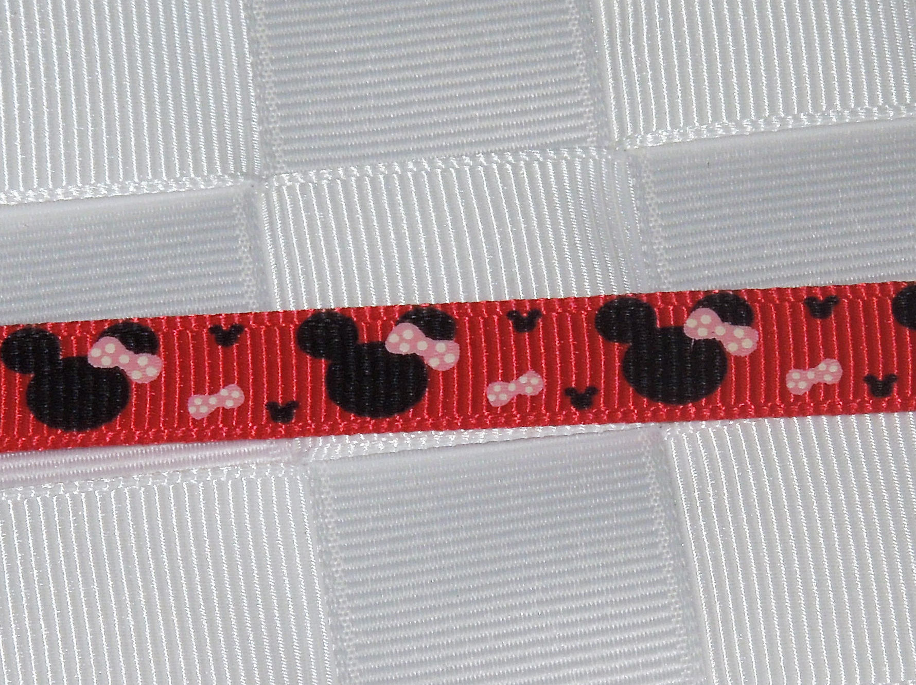 3/8 Red Minnie Mouse Ribbon 10 Yds, Mouse Head Ribbon, 10 Yds Red 3/8 ...