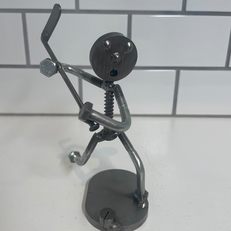 Metal Hockey Player Sculpture - Etsy