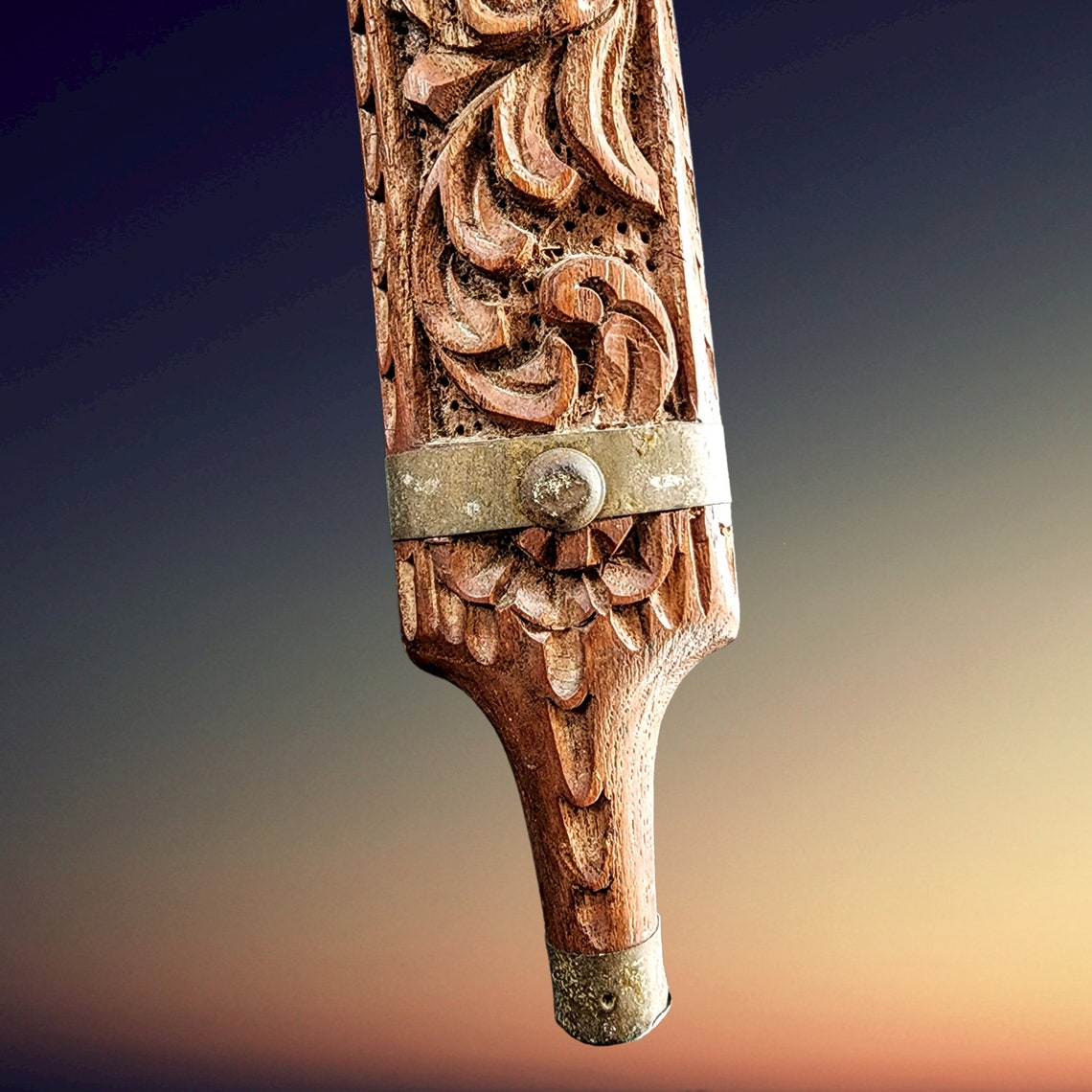 Imperial Thai Dha Sword With Detailed Floral Teak Wood Carved - Etsy