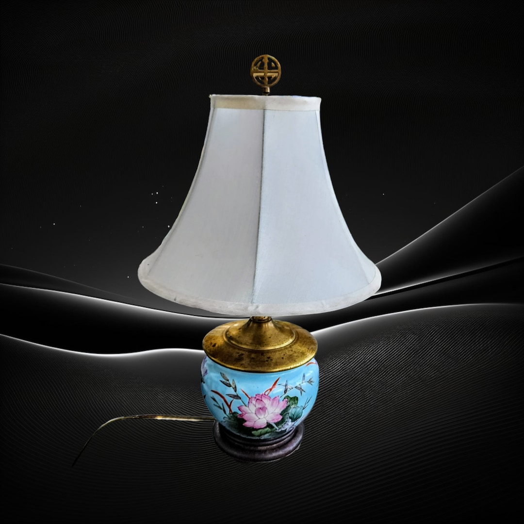 Small Asian Table Lamp Vintage Porcelain Japanese Bedside - Etsy