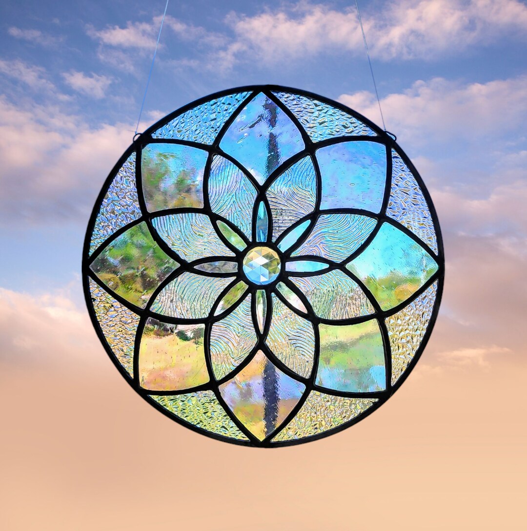 Stained Glass Mandala 10 Tiffany Style Window Hanging - Etsy