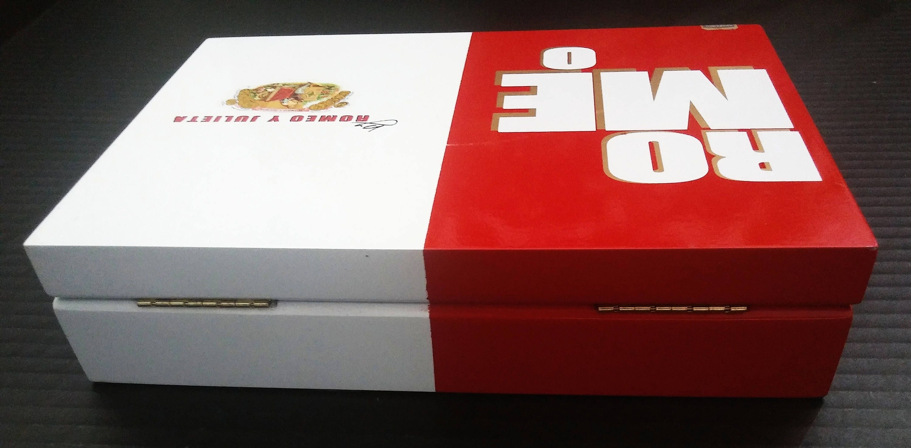 Romeo and Juliet cigar gift box Large wooden hinged storage | Etsy