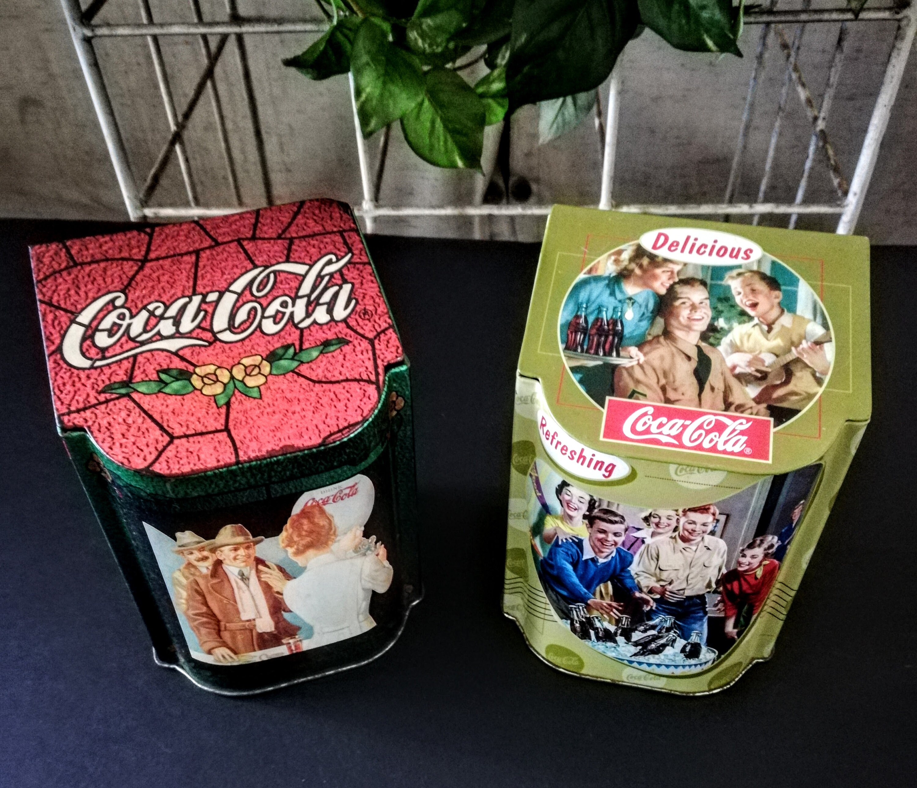 Vintage Coca Cola Collectible Tin Canisters Set of 2 | Etsy