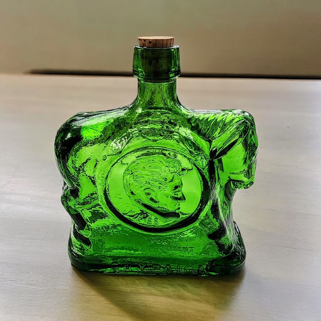 President Humphrey Democratic Campain Donkey Bottle Green Embossed ...