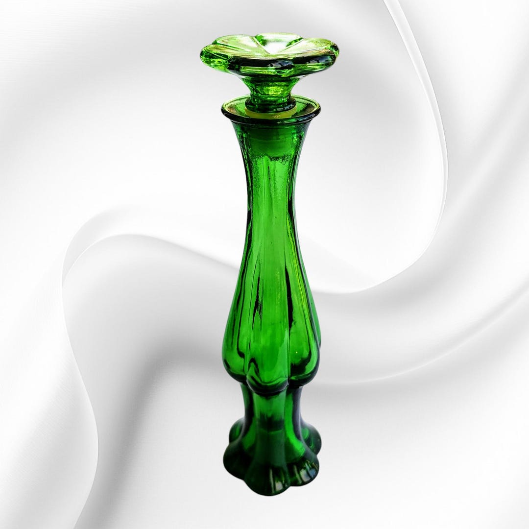 Vintage Avon Emerald Green Perfume Bottle or Bud Vase With Stopper - Etsy