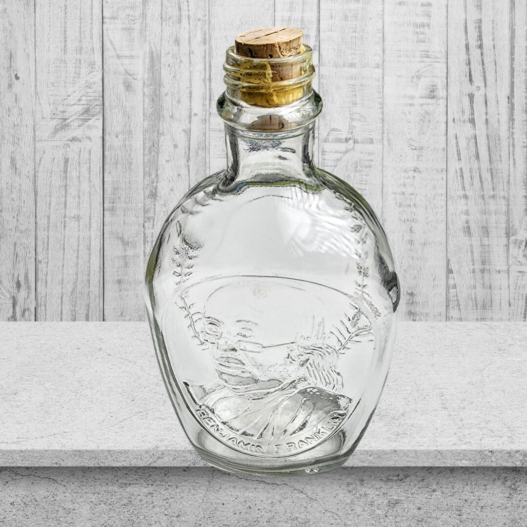 Benjamin Franklin Wheaton Bottle ~ Collectible Embossed Clear Bottle - Etsy
