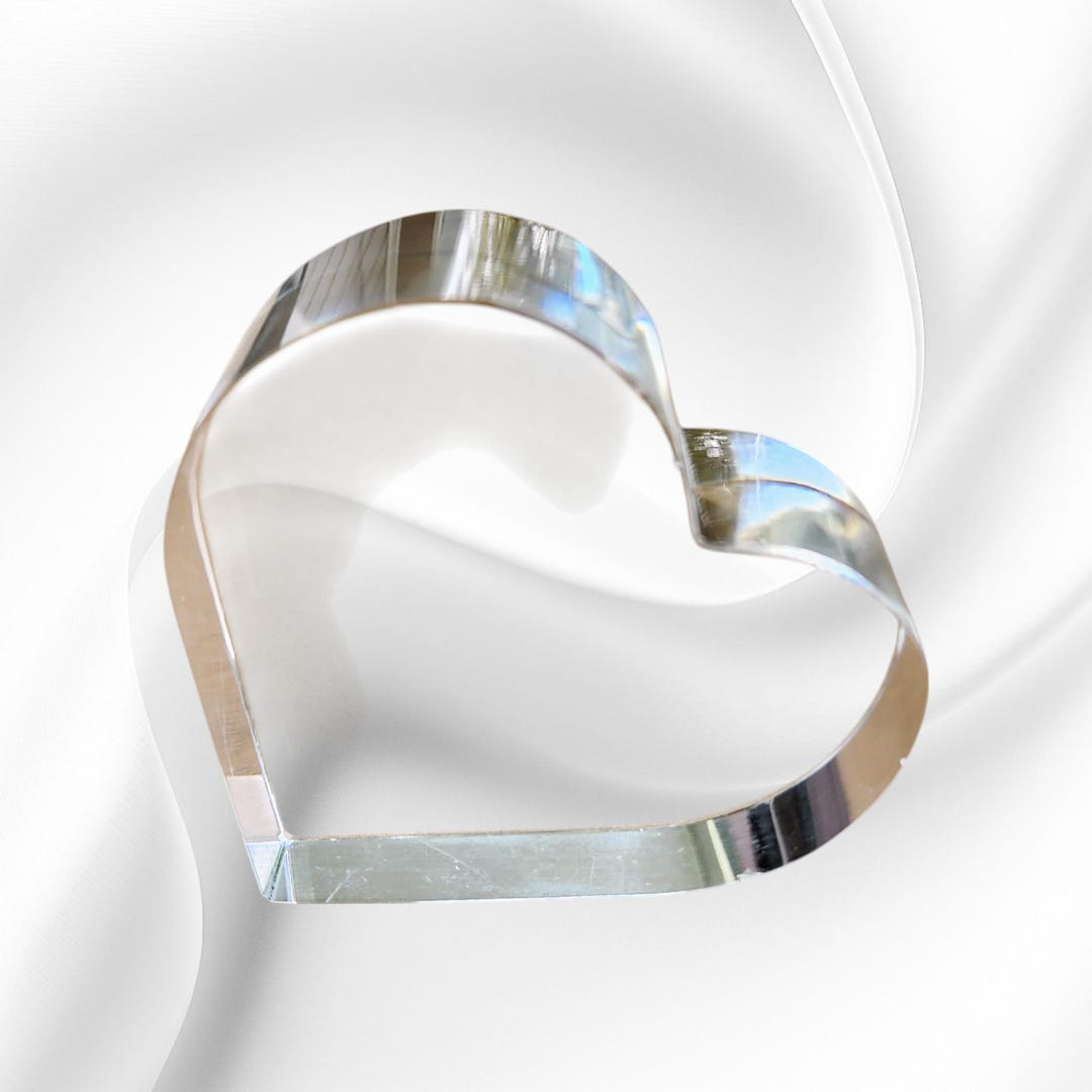 3-D Heart Shaped Clear Acrylic Paper Weight - Etsy