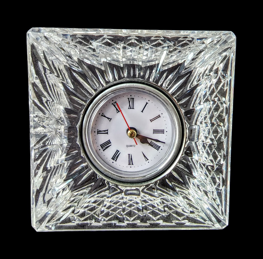 Crystal Desk Clock ~ Vintage Quartz Clock - Etsy