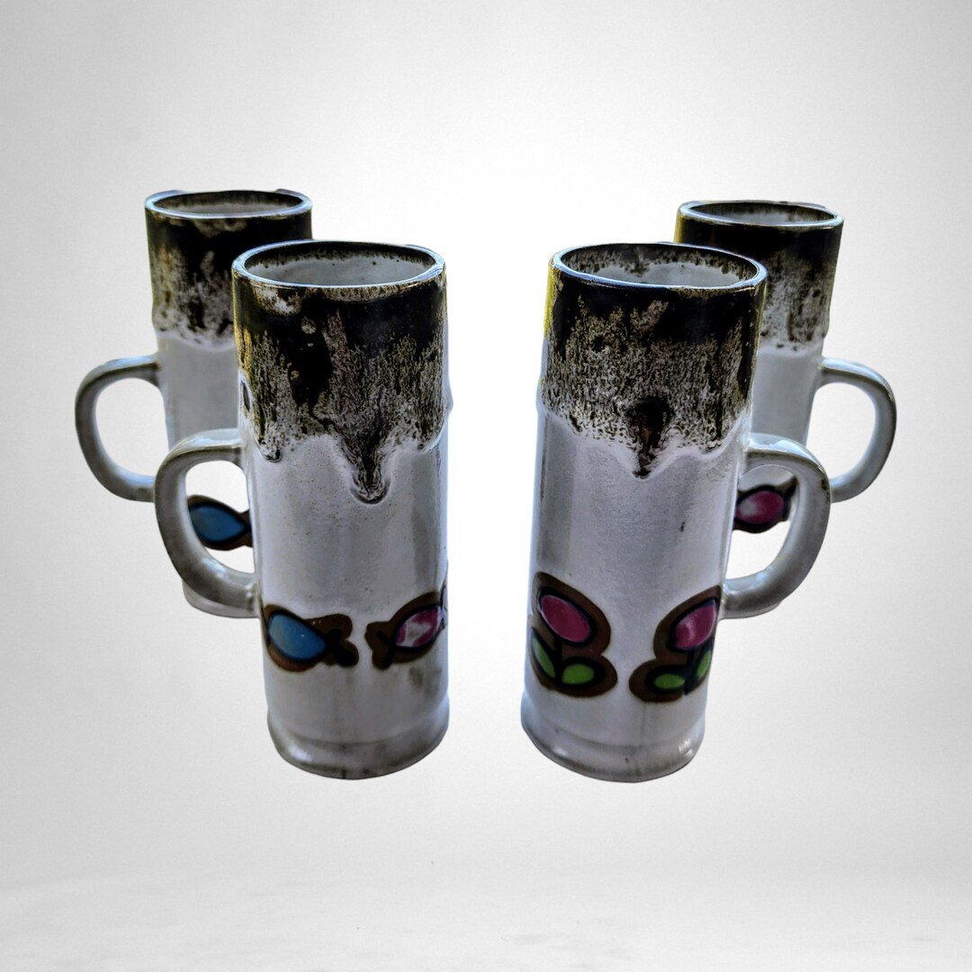 Drip Ware Espresso Coffee Cups ~ Set of 4 - Etsy