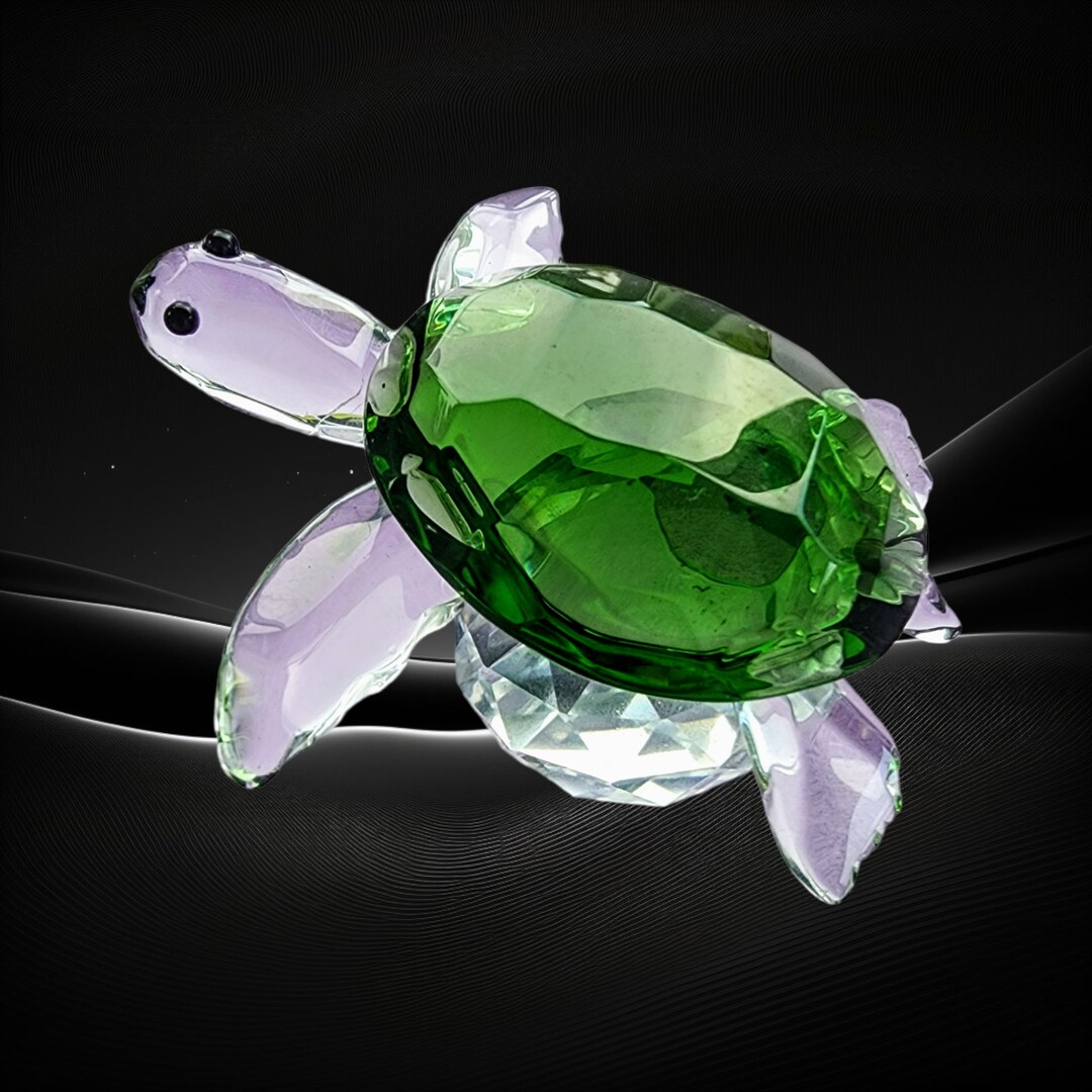 Crystal Turtle on Ball ~ Art Glass Turtle Sculpture - Etsy