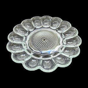 Glass Deviled Egg Serving Platter Anchor Hocking 15 Eggs Holder - Etsy