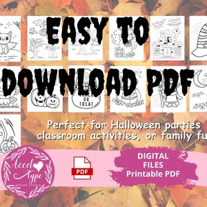 Halloween Coloring Book, 31 Coloring Sheet, Bold and Easy Coloring ...