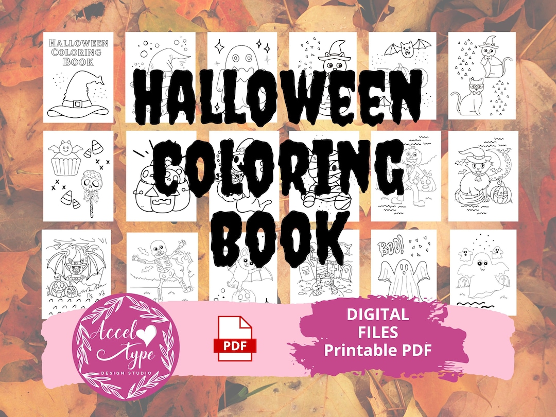Halloween Coloring Book, 31 Coloring Sheet, Bold and Easy Coloring ...