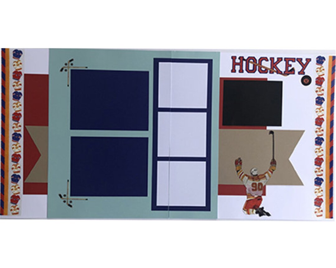 Ice Hockey Player Scrapbook Page Kit - Etsy