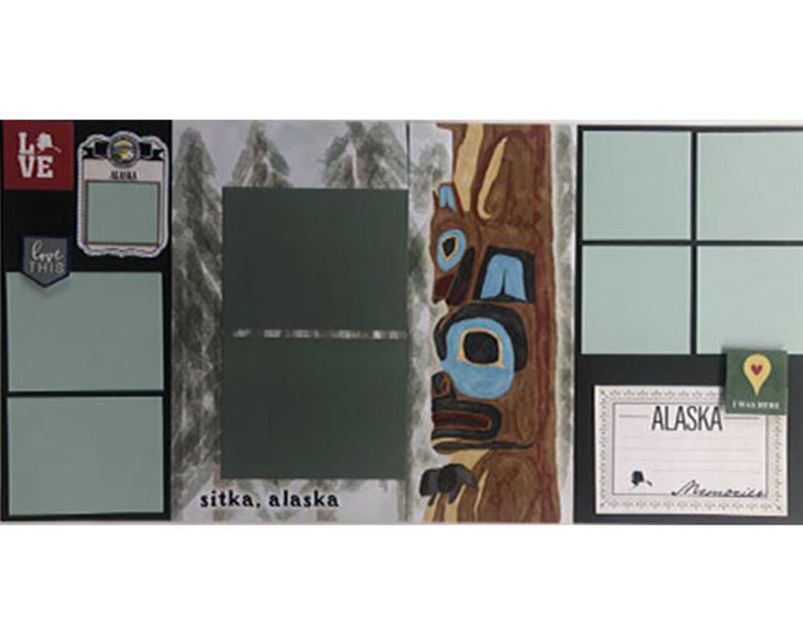 Sitka Alaska Totem Poles Scrapbook Page Kit - Etsy