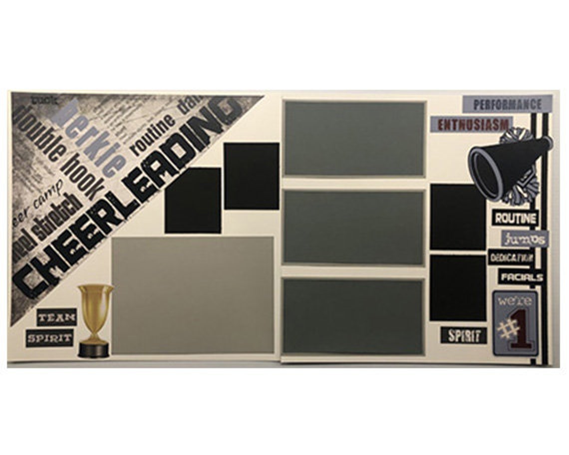 Cheerleading Triangle Scrapbook Page Kit - Etsy
