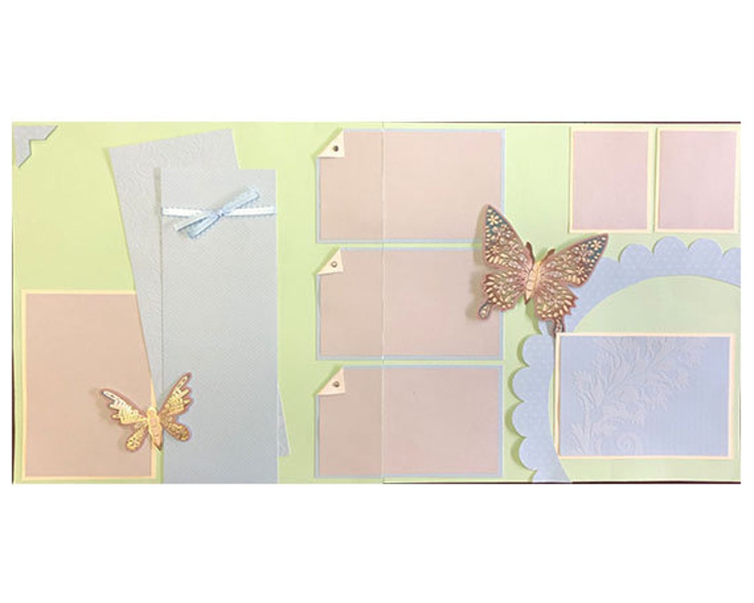 Bows and Butterflies Scrapbook Page Kit - Etsy France