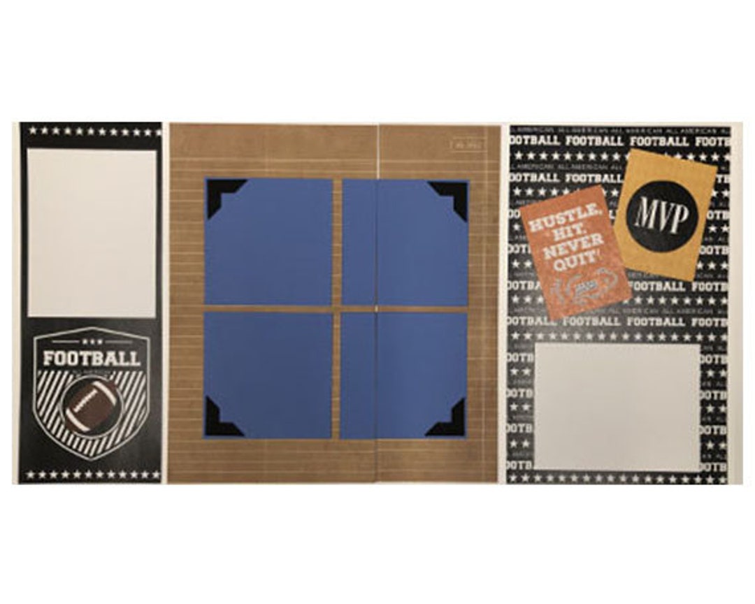 Football - Hustle, Hit, Never Quit Scrapbook Page Kit - Etsy