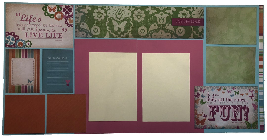 Learn to Live Life Scrapbook Page Kit - Etsy