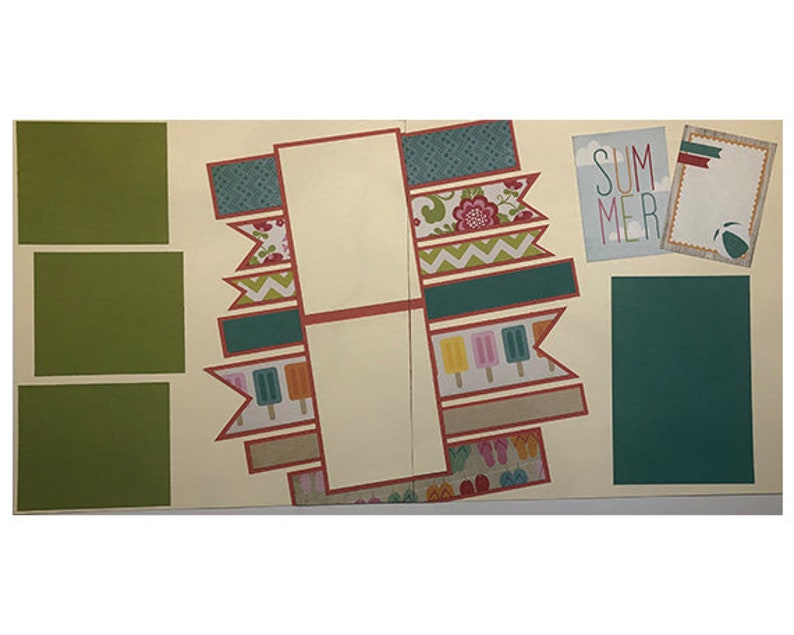 Summer Strips Scrapbook Page Kit - Etsy