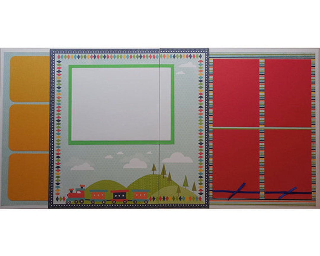 Trains Boy Scrapbook Page Kit - Etsy