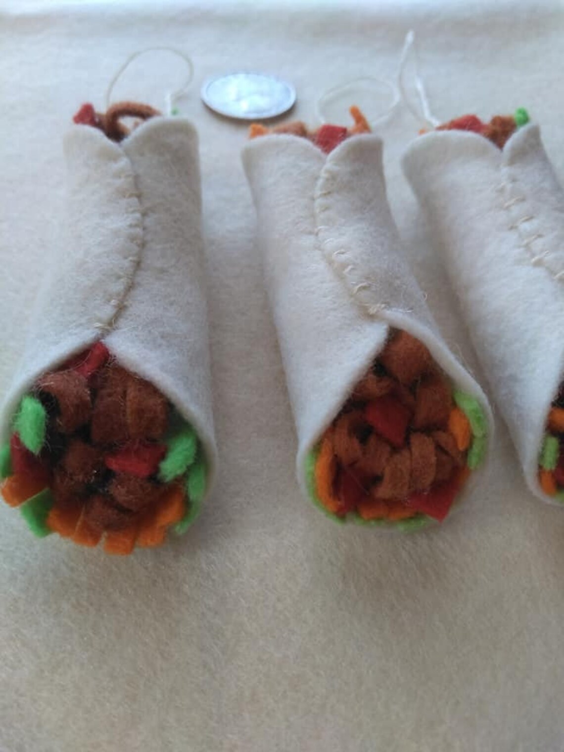 Handmade Felt Taco and Burrito Ornaments - Etsy