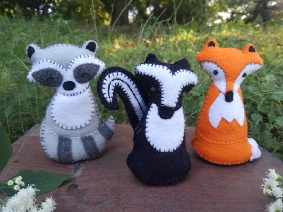 Handmade Felt Woodland Forest Animal Set - Etsy