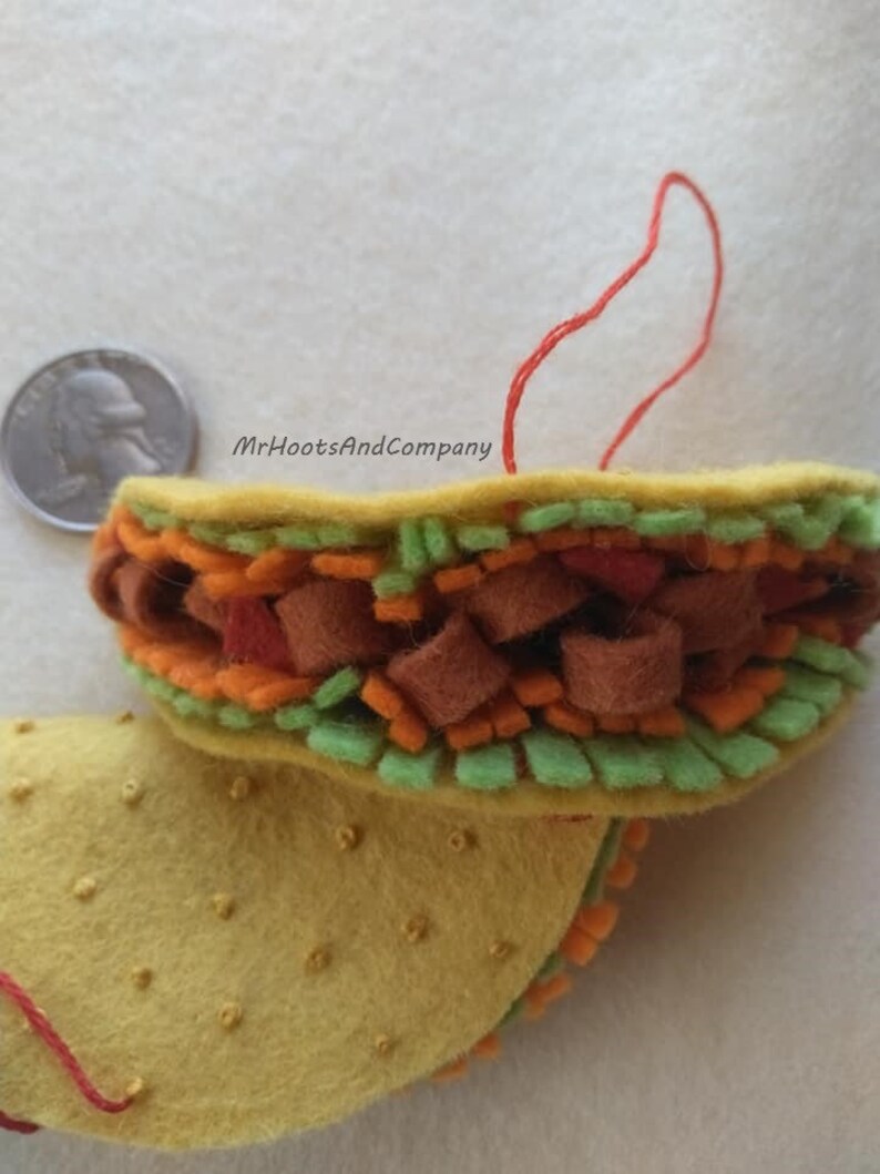 Handmade Felt Taco and Burrito Ornaments - Etsy