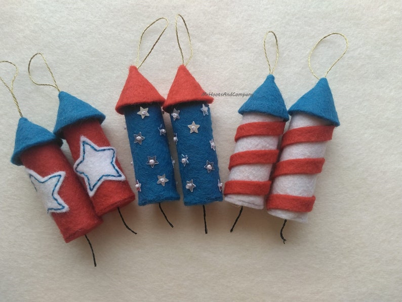 Handmade Felt Patriotic Mini Tree Ornaments - Etsy
