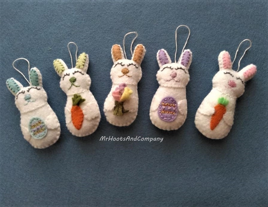 Handmade Felt Easter Mini Ornaments - Etsy