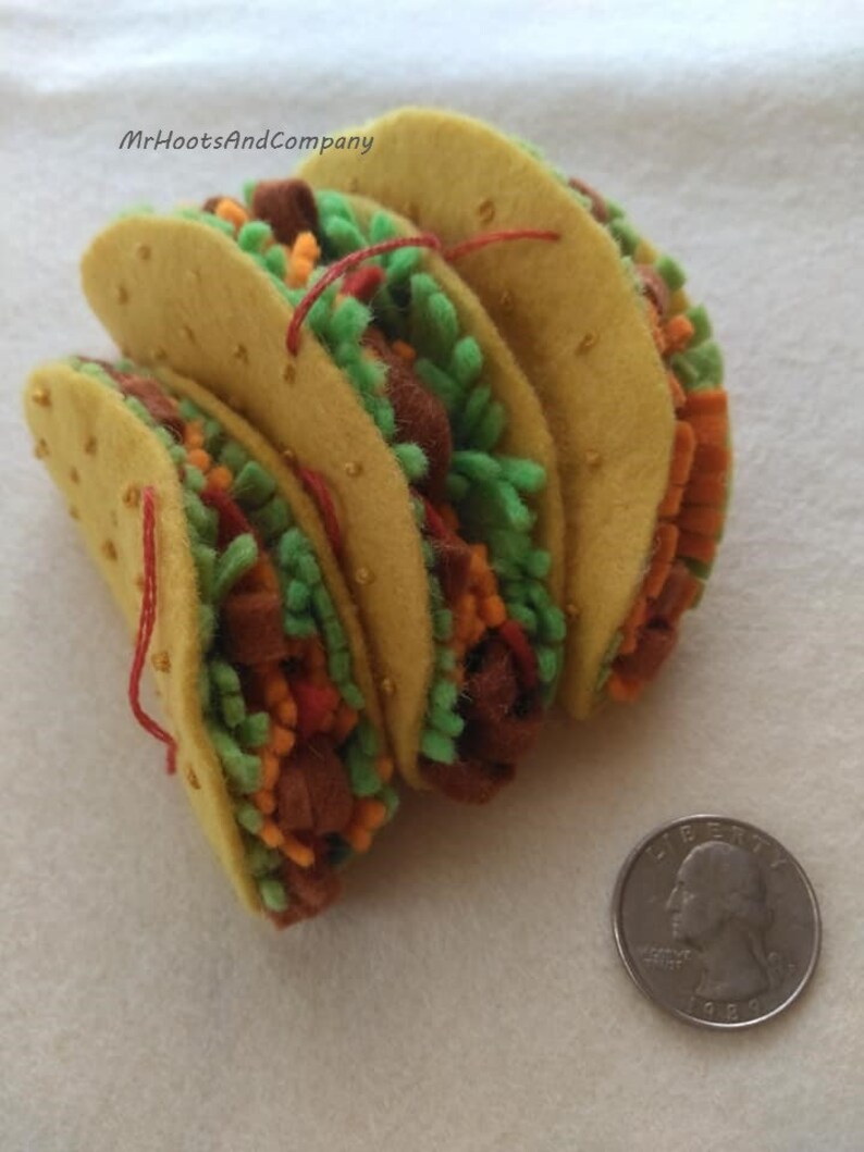 Handmade Felt Taco and Burrito Ornaments - Etsy