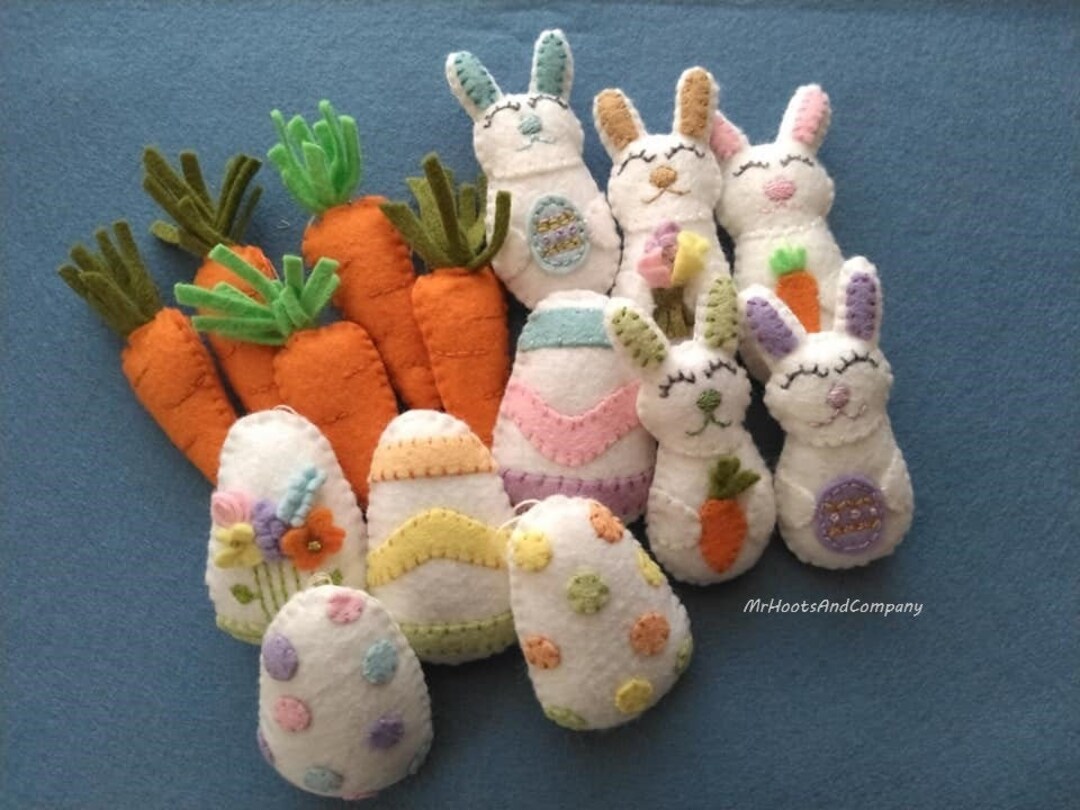 Handmade Felt Easter Mini Ornaments - Etsy