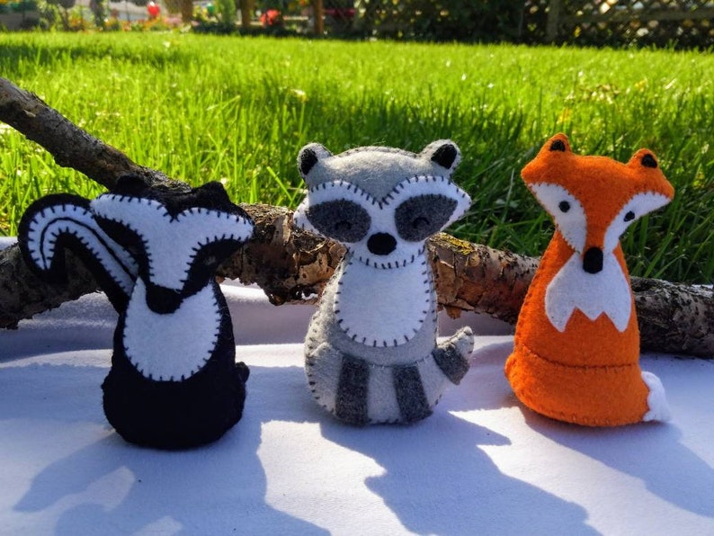 Handmade Felt Woodland Forest Animal Set - Etsy