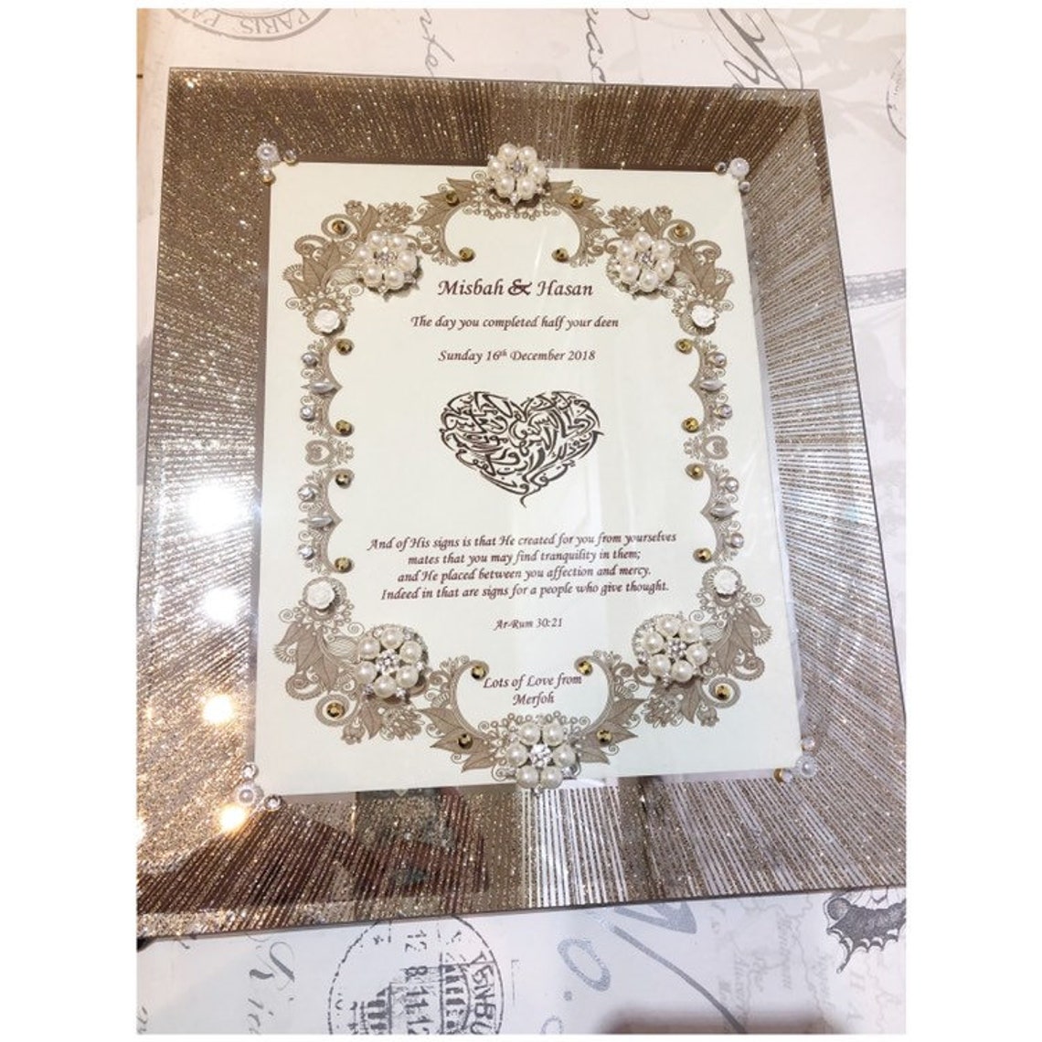 Islamic Gift Wedding Nikkah Personalised Islamic Calligraphy - Etsy