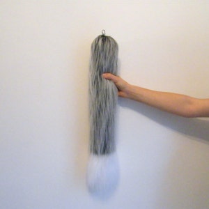 Grey Wolf Tail, Faux Fur Clip on Cosplay - Etsy
