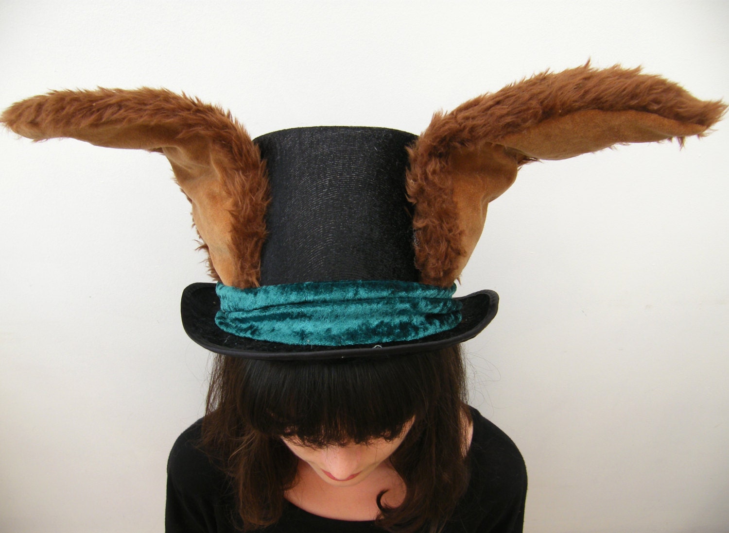 Rabbit Top Hat March Hare Wired Furry Ears Alice in - Etsy
