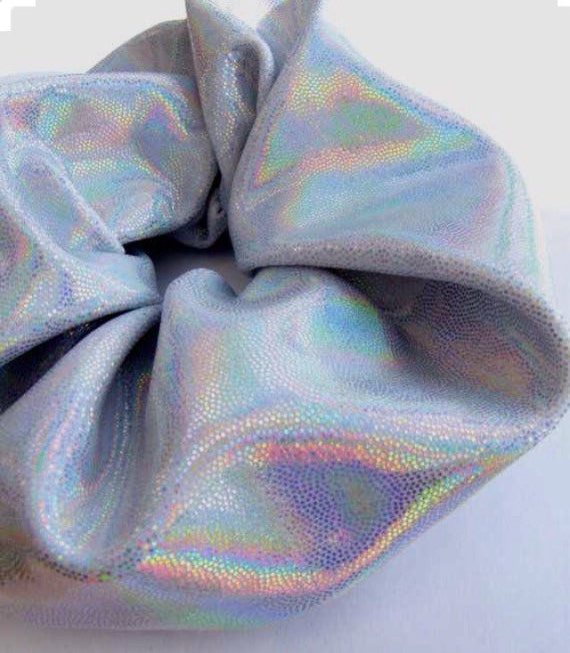 Holographic Iridescent Scrunchie Sparkly Hair Band Space | Etsy