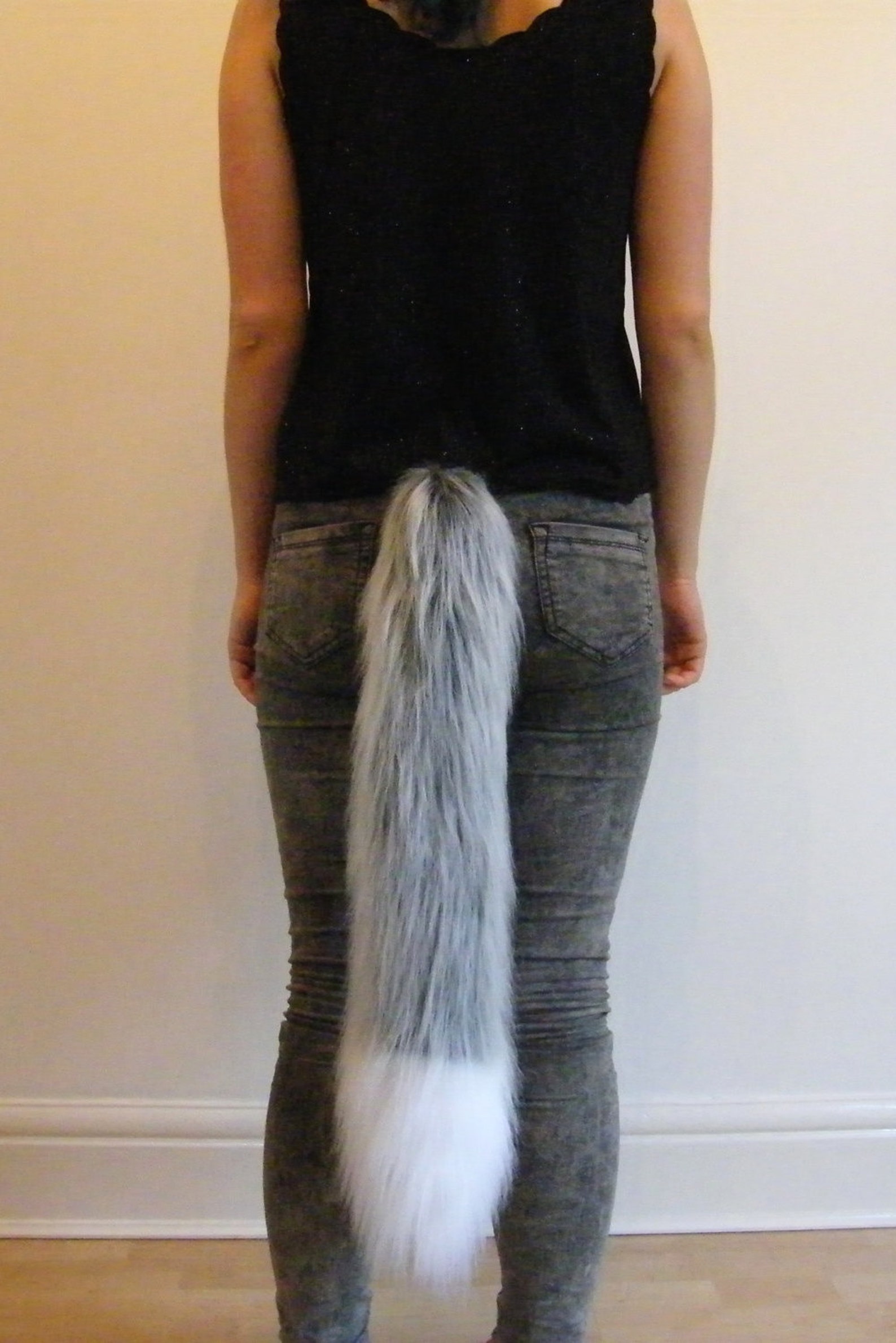 Grey Wolf Tail Faux Fur Clip On Cosplay | Etsy