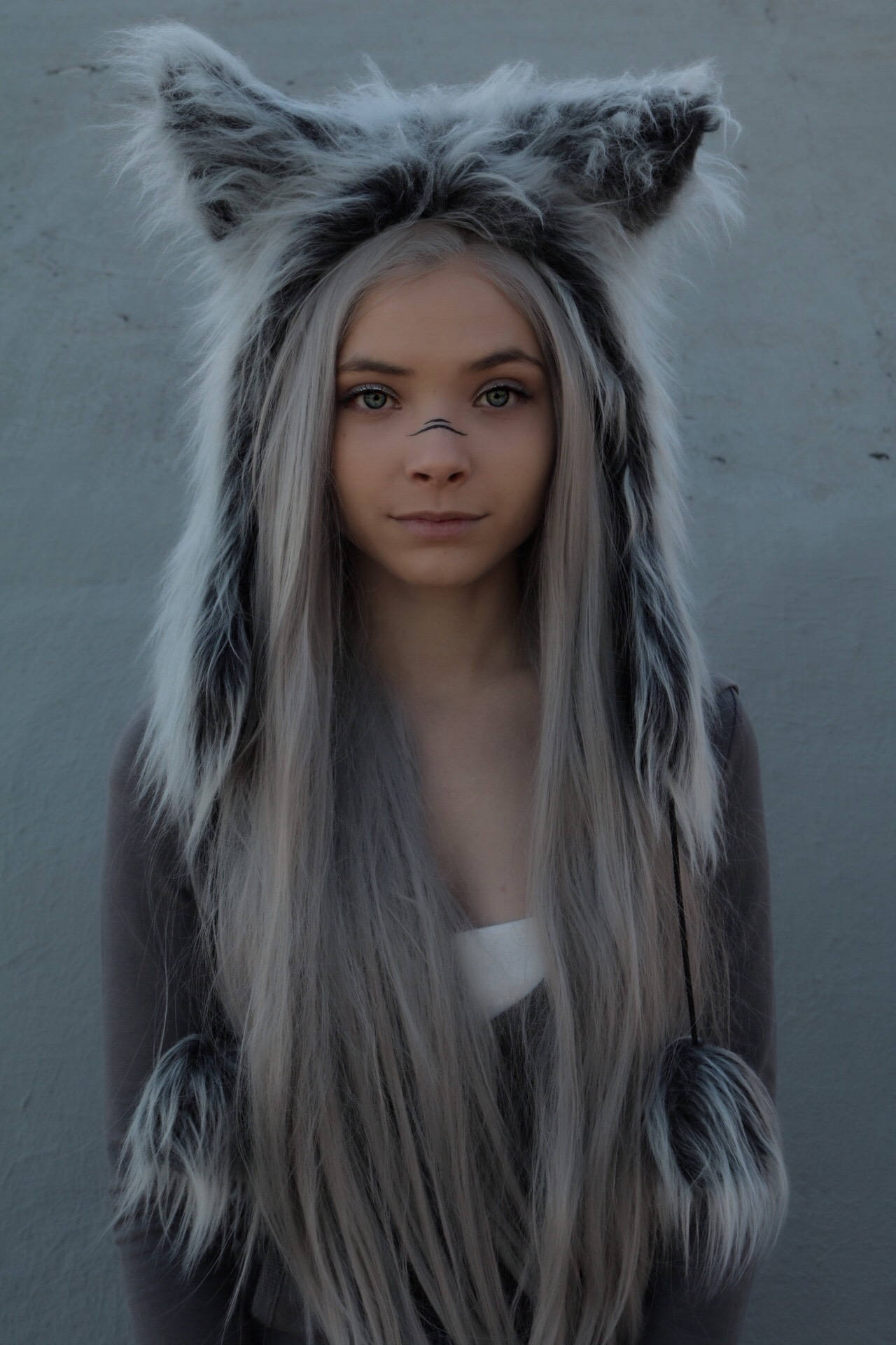Grey Wolf Hood Animal Spirit Costume Faux Fur | Etsy