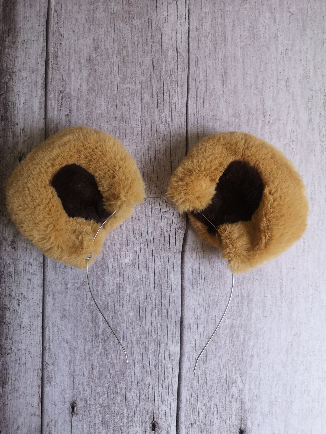 Furry Lion Ears, Faux Fur Animal Ear Headband, Fluffy Lioness Hairband ...