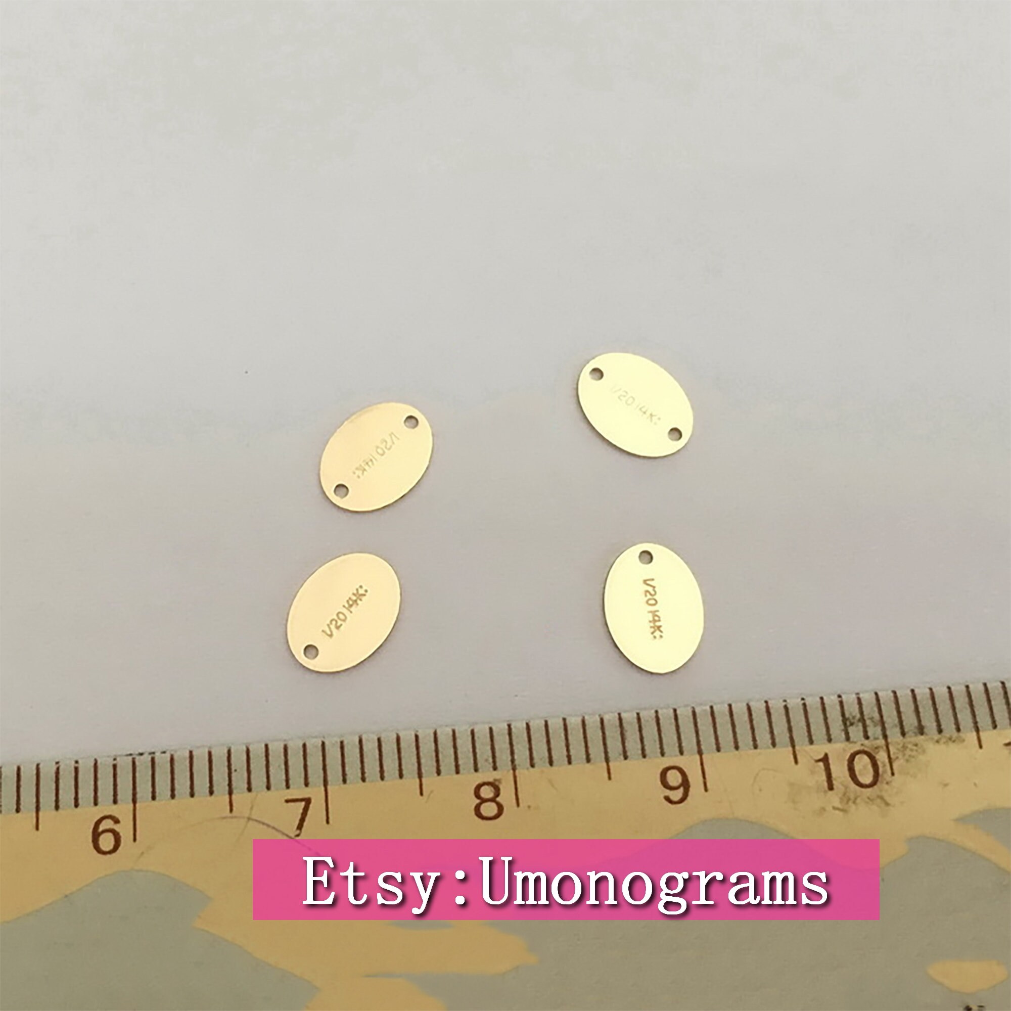 14K Gold Filled Oval Quality Tag 7.3x5.5mm 1/20 14K Stamped Blank Disk ...