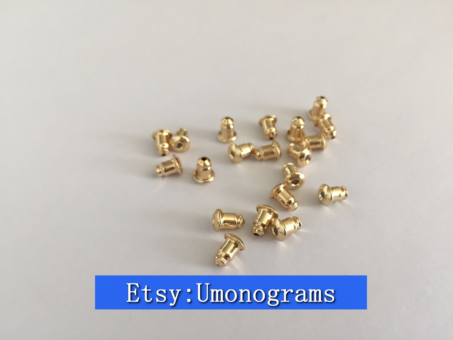 Brass With Gold Plated 14K Silicone Bullet Ear Nuts Earring Back Clutch ...