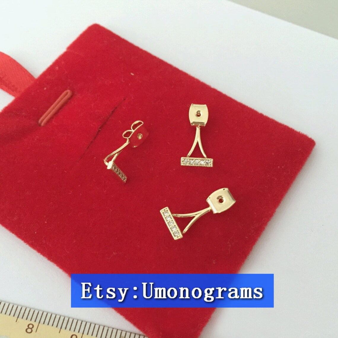 Brass With Gold Plated 14K Ear Nuts Earring Back W/cz Crystal - Etsy