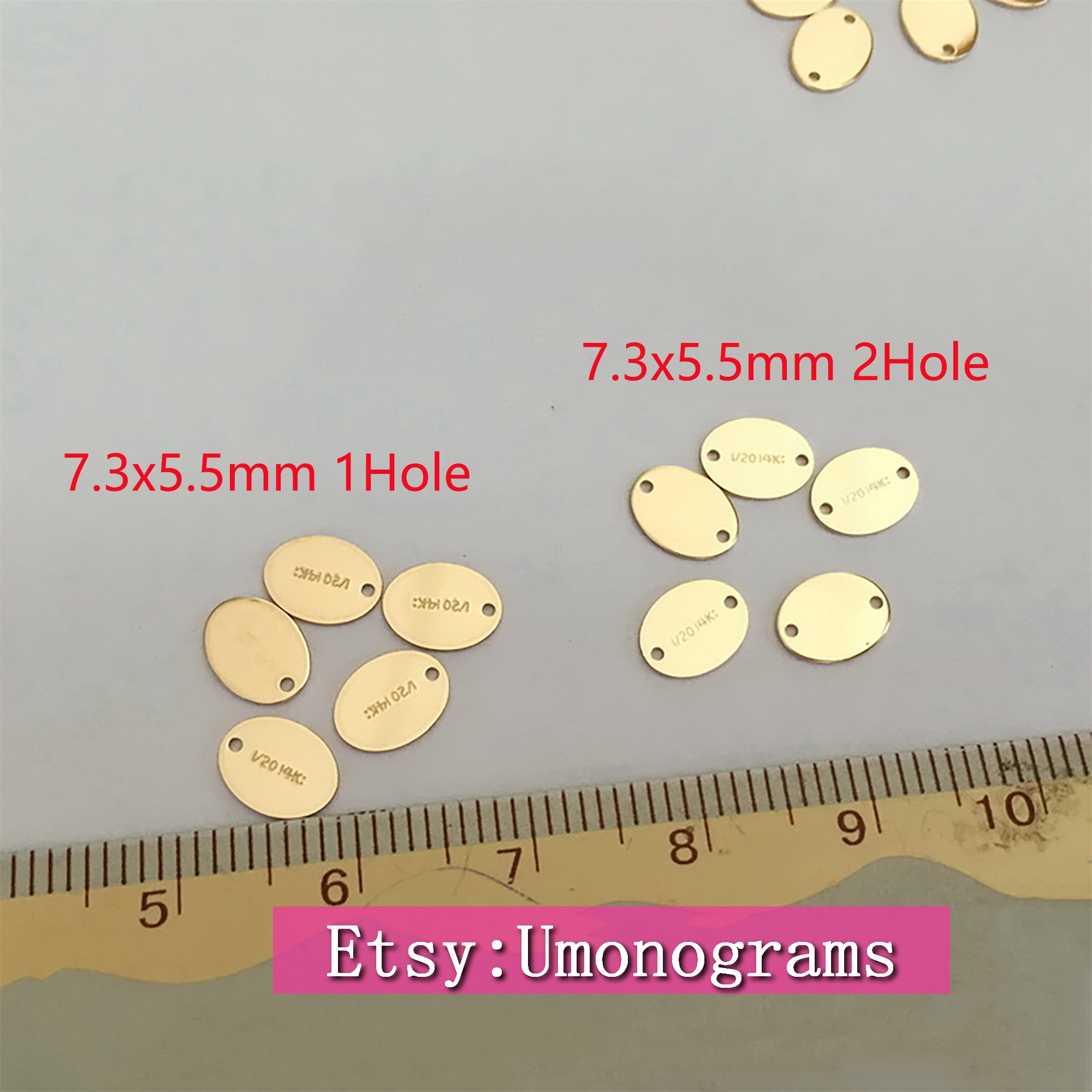 14K Gold Filled Oval Quality Tag 7.3x5.5mm 1/20 14K Stamped Blank Disk ...