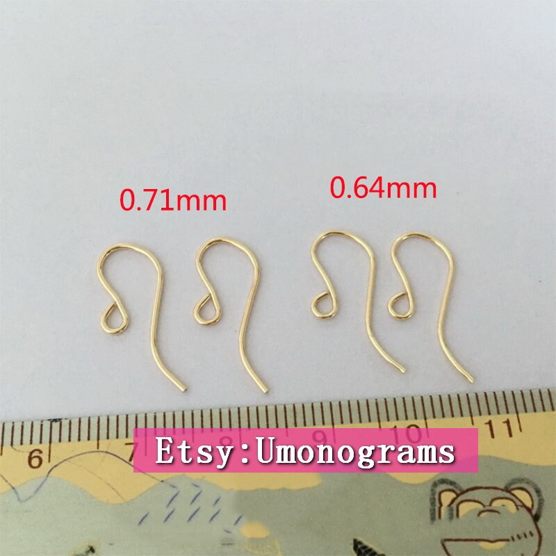 14K Gold Filled French Ear Wire 21ga0.71mm /22ga0.64mmhook - Etsy