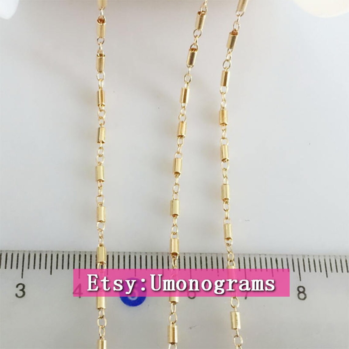14K Gold Filled Tube Bar & Link Chain Footage 1.7mm Width - Etsy